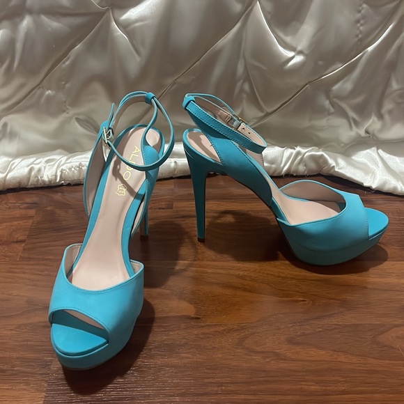 Aldo | Shoes | Brand New Pair Of Sky Blue Platform Heels From Aldo ...